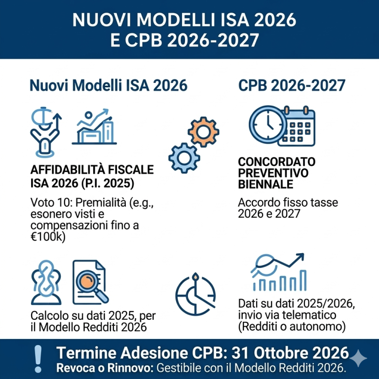 Modelli ISA 26 e CPB del biennio 2026/27